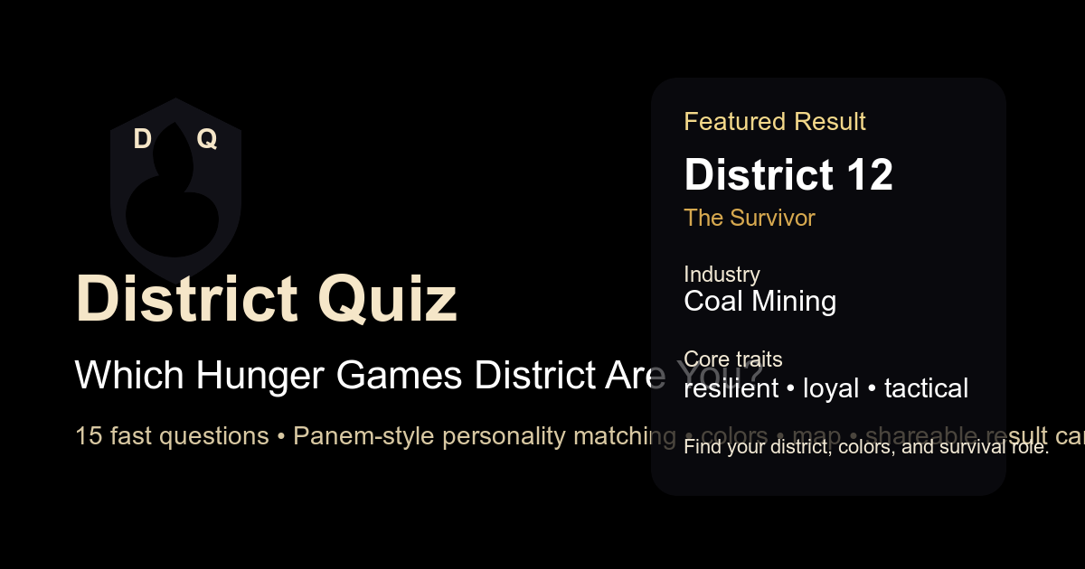Which Hunger Games Character Are You? 15-Q Quiz | DistrictQuiz